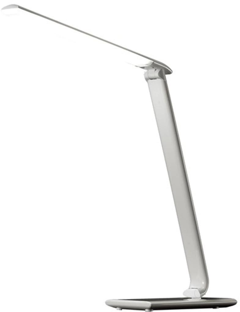 SOLIGHT LED stolní lampička stmívatelná, 12W, volba teploty světla, USB, bílá lesk WO37-W