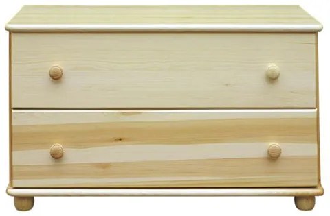 Vomaks unit, s.r.o. Komoda masiv borovice se zásuvkami 2 BĚLA Barva: surové dřevo, Hloubka: 42 cm, Šířka: 100 cm