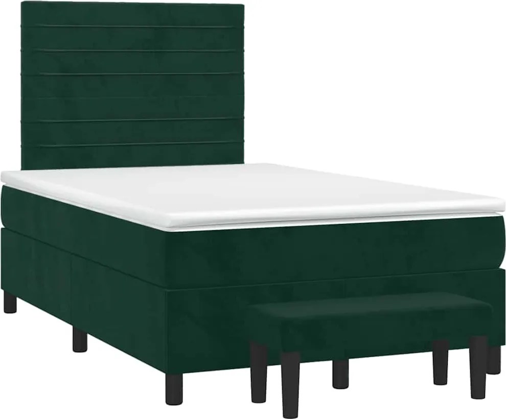 Box spring postel s matrací tmavě zelená 120x190 cm samet 3270478