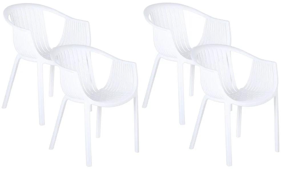 Sada 4 zahradních židlí bílé NAPOLI Beliani