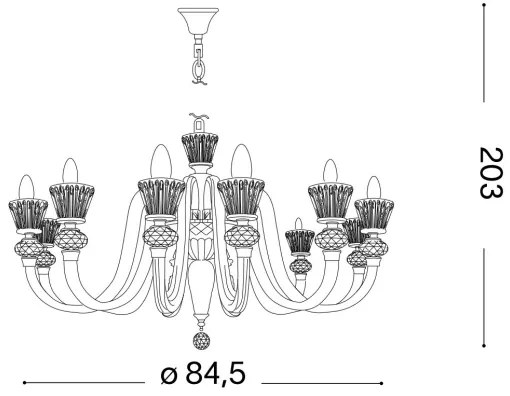 Ideal Lux - Křišťálový lustr na řetězu STRAUSS 12xE14/40W/230V pr. 84,5 cm mosaz