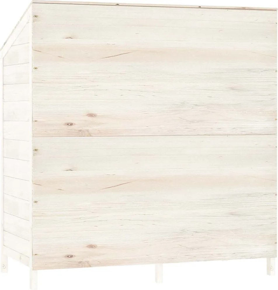 Zahradní kůlna bílá 102 x 52 x 112 cm masivní jedlové dřevo 152183