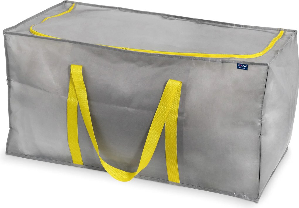 Domo Living Pevný úložný vak na zip 180 l JOTTA DOMO, 45 x 90 x 45 cm, šedo-žlutý