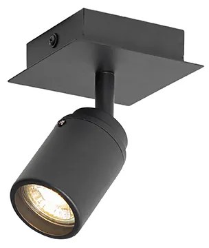 Moderní koupelnové bodové svítidlo černé čtvercové IP44 - Ducha