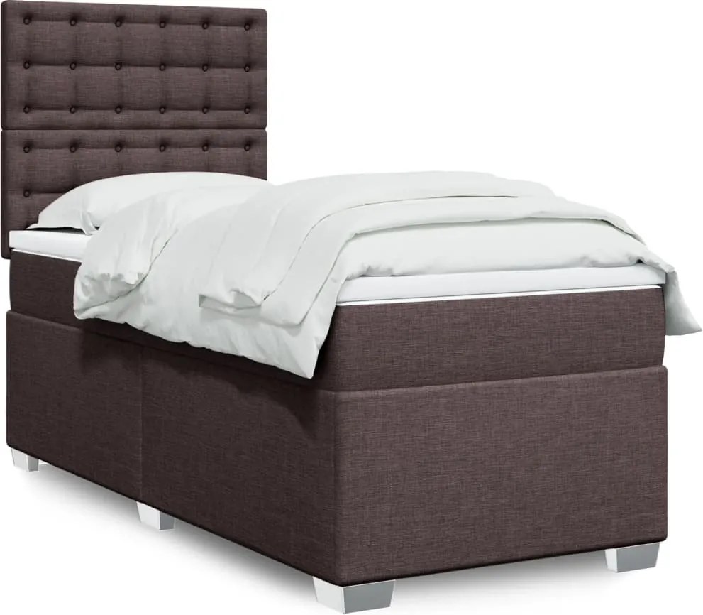 Box spring postel s matrací tmavě hnědá 80x200 cm textil 3290332