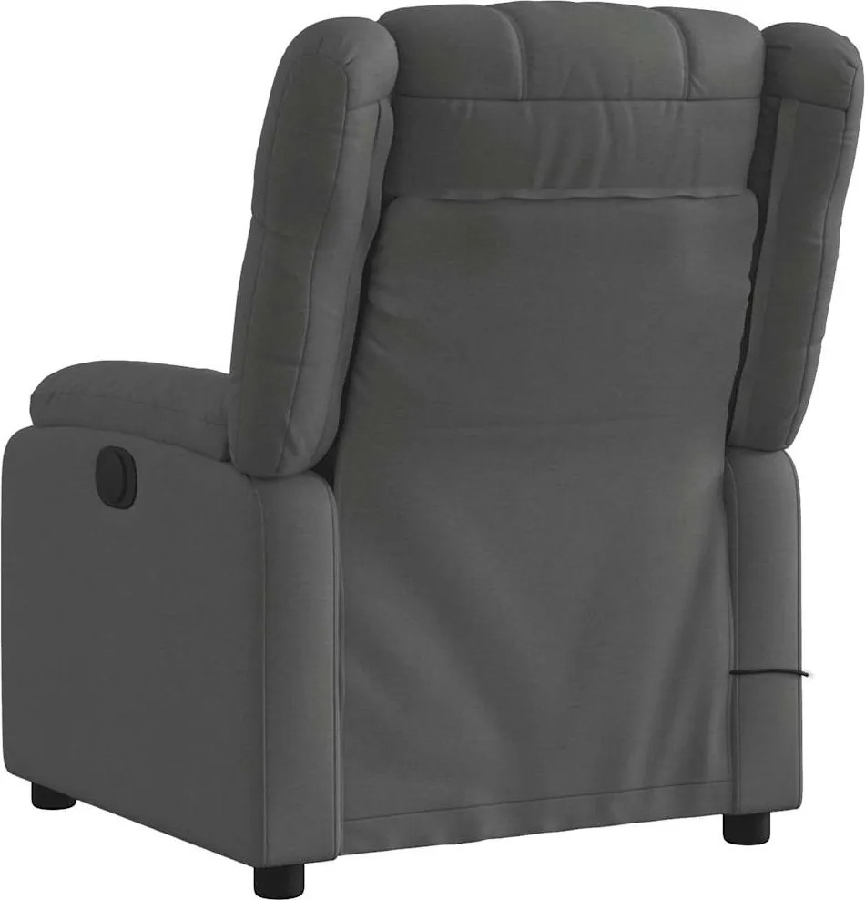 Masážní křeslo s polohovacím mechanismem, tmavě šedé, látkové 3206206