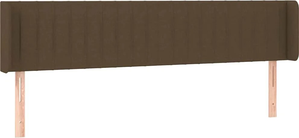 Čelo postele typu ušák tmavě hnědé 163x16x78/88 cm textil 3119015