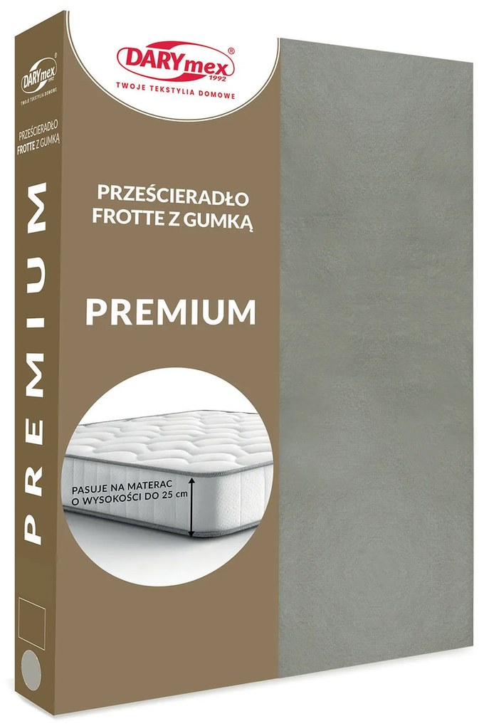FROTÉ PROSTĚRADLO PREMIUM 160X200 CM ŠEDÉ