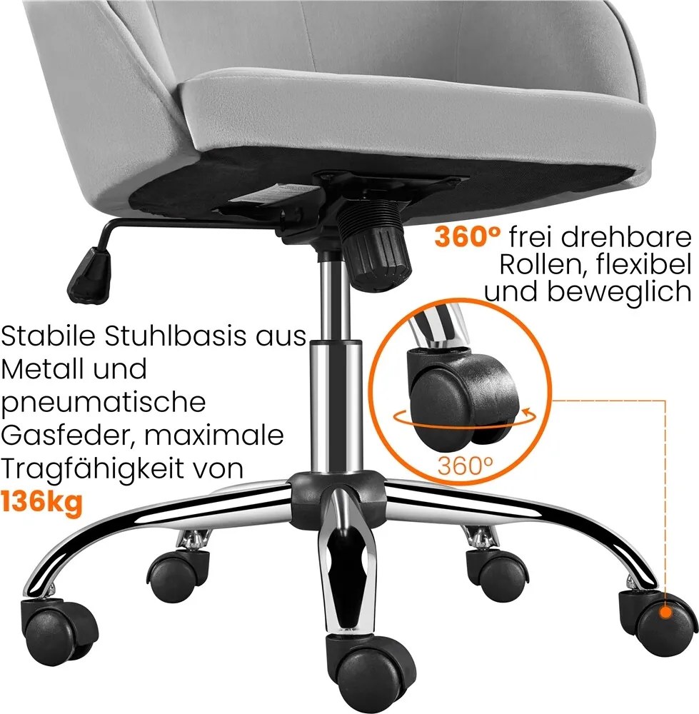 Kancelářská židle Yaheetech – světle šedá (266133806911)