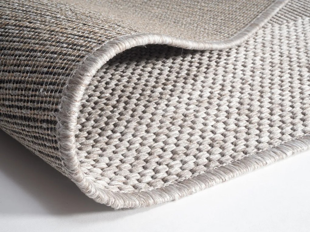 Devos Caby (DC Carpets), Kusový koberec FLOORLUX Silver/Black 20079 – na ven i na doma, 120x170, béžová, chodba / předsíň