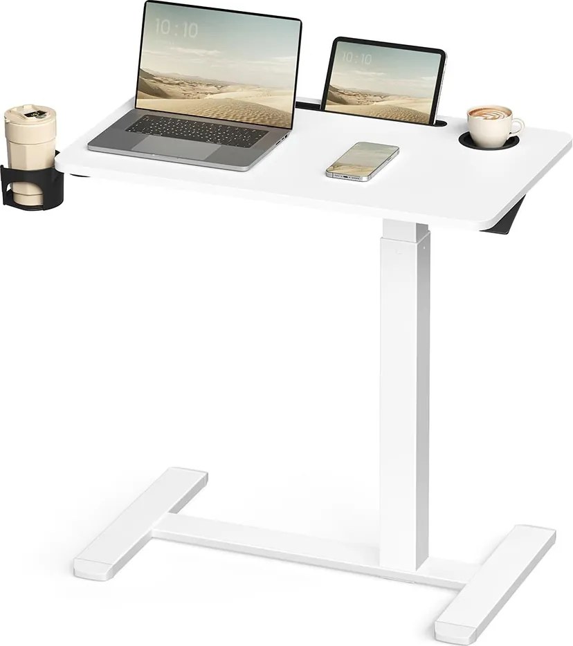 Výškově nastavitelný odkládací stolek Vasagle Elev 70 cm bílý