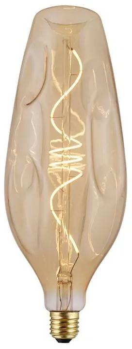creative cables Zlatá LED žárovka deformovaná lahev spirálové vlákno 5W E27 stmívatelná 1800K