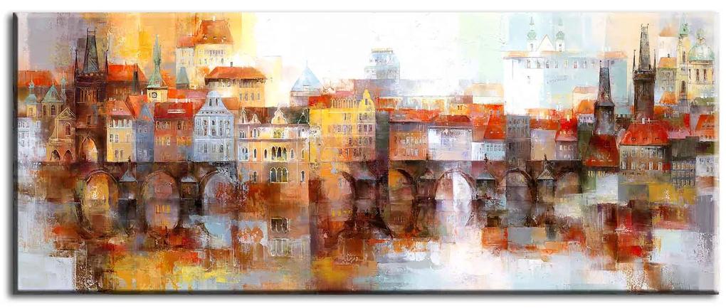Obraz Staré Město pražské Orange Velikost (šířka x výška): 180x70 cm