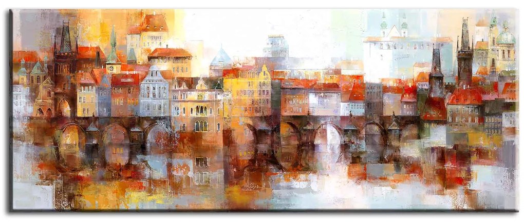 Obraz Staré Město pražské Orange Velikost (šířka x výška): 75x30 cm