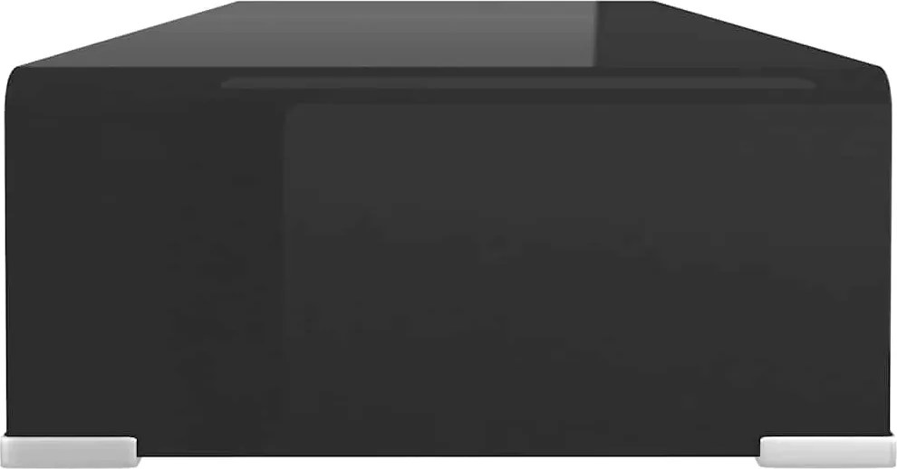 TV stolek / podstavec na monitor černé sklo 70x30x13 cm 244136