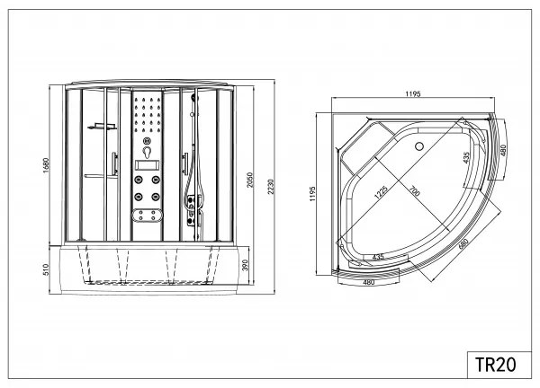 RAKOUSKÝ produkt - Sprchový box SALSA 120x120x228 (TR20)