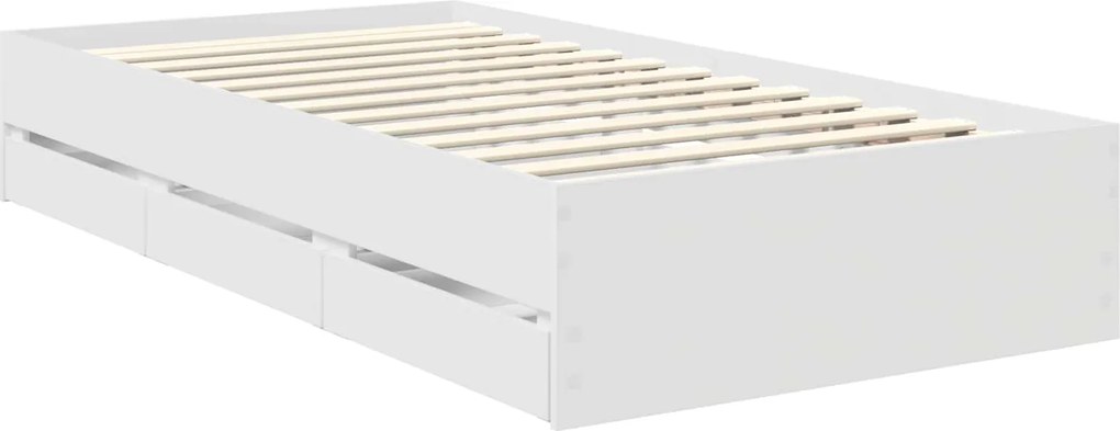 Rám postele se zásuvkou Bílý 90 x 200 cm Inženýrské dřevo 3413450