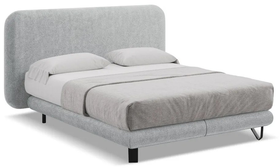 Světle šedá boxspring postel 140x200 cm Ilima – Makamii