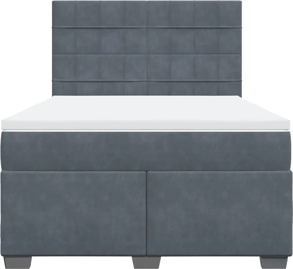 Box spring postel s matrací tmavě šedý 140 x 190 cm samet 3293207