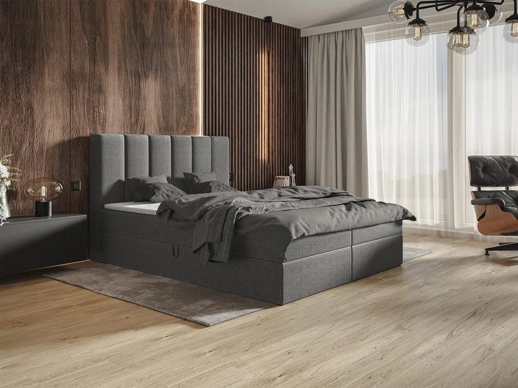 Čalouněná postel boxspring 140x200 úložný prostor