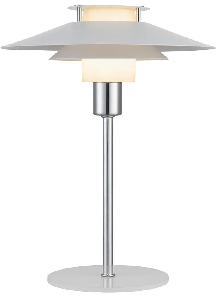 Stolní lampa Rivoli bílá, stříbrná Rozměry: Ø  24 cm, výška 30 cm