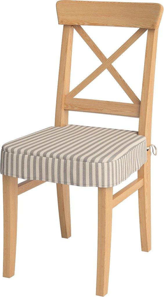 Sedák na židli IKEA Ingolf barva šedá látka vzorované