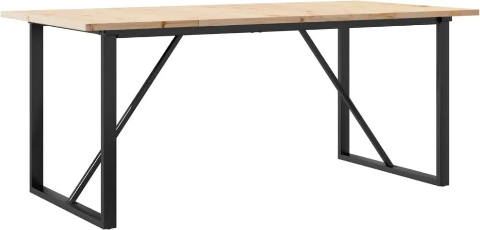 Jídelní stůl s O rámem 180 x 90 x 75,5 cm borové dřevo a ocel 3282744