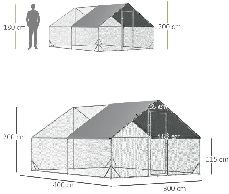 Drátěná klec výběh pro slepice kuřata kurník, Barvy a parametry Materiál kov