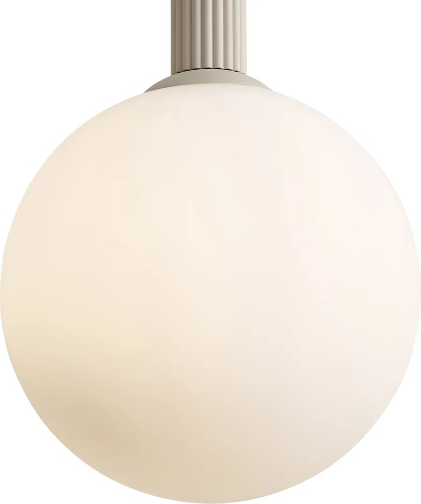 Skandinávská závěsná lampa béžová s opálovým sklem - Polly