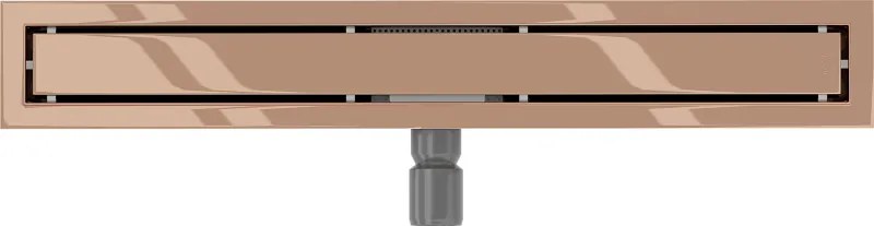 Mexen Flat, lineární podlahový žlab 60 cm, M13, růžové zlato, 1610060-15
