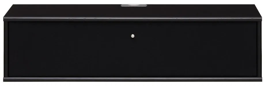 Černý TV stolek v dekoru jasanu 89x22 cm Mistral – Hammel Furniture