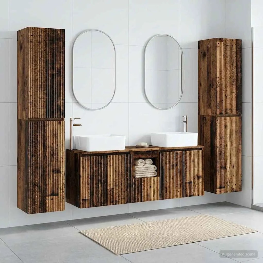 Sada koupelnového nábytku 5 ks Staré dřevo 33 x 34,5 x 160 cm 3406041