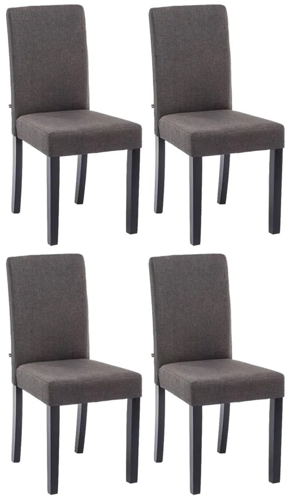 Jídelní židle Inn (SET 4 ks) ~ látka, nohy černé - Tmavě šedá