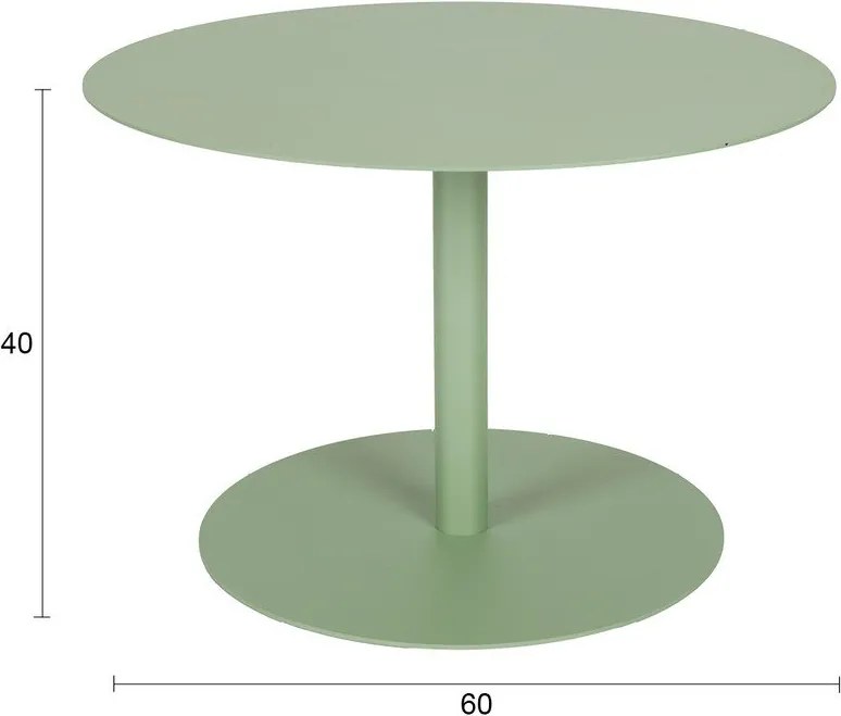 Šalvějově zelený ocelový kulatý konferenční stolek ø 60 cm Snow – Zuiver