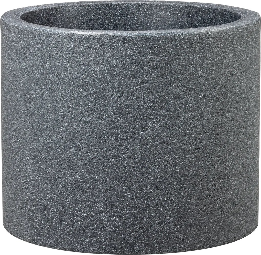 Scheurich Květináč „Riva“, plast, kulatý. (Granit černá, Ø 40 cm)