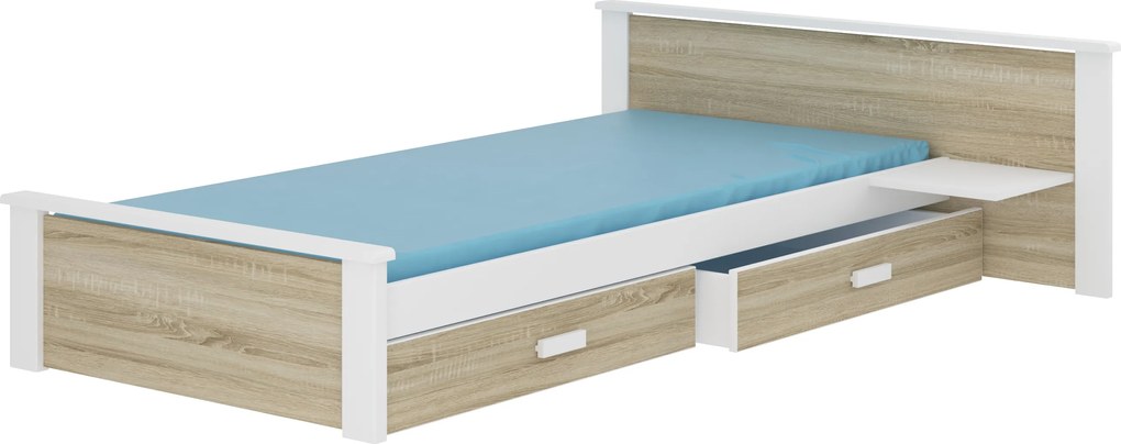 ADRK Furniture Postel s matrací ALDEX SHELF 200x90 CH-Alde-Sh-W+S-208+M-E1972