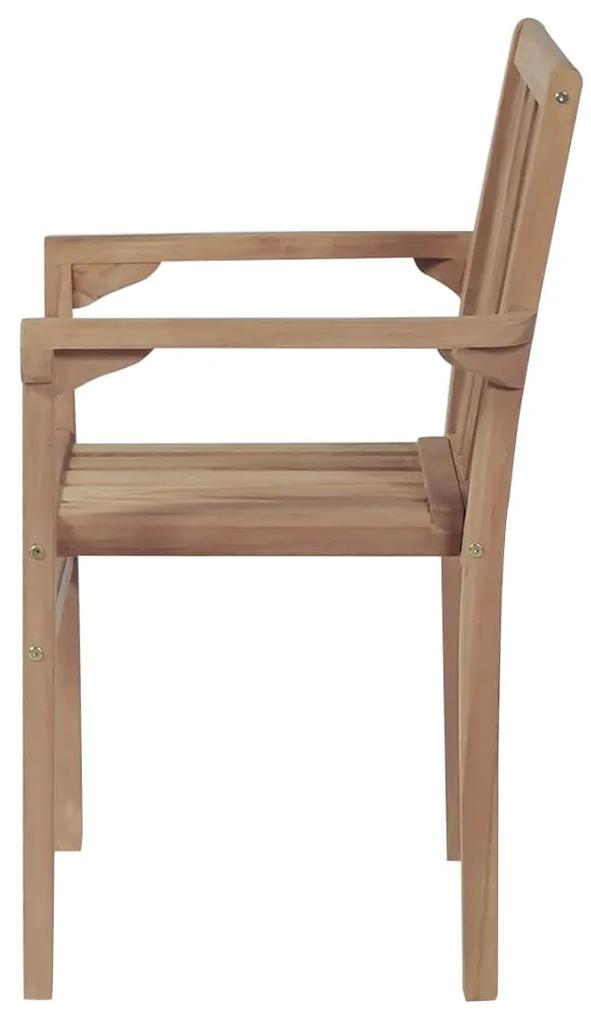 Stohovatelné zahradní židle s poduškami 4 ks masivní teak,  3073398