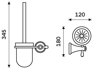 Nimco WC štětka s keramickou nádobou LADA - LA 19094KU-26