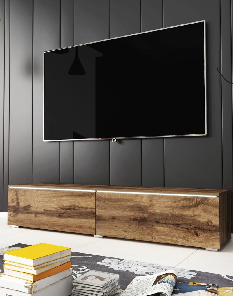 TV stolek 140 cm závěsný nebo stojící dub wotan Lowboard D