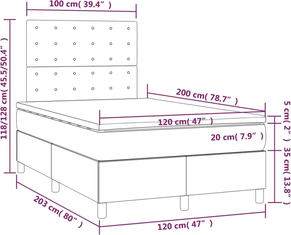 Box spring postel s matrací černá 120 x 200 cm umělá kůže 3142833