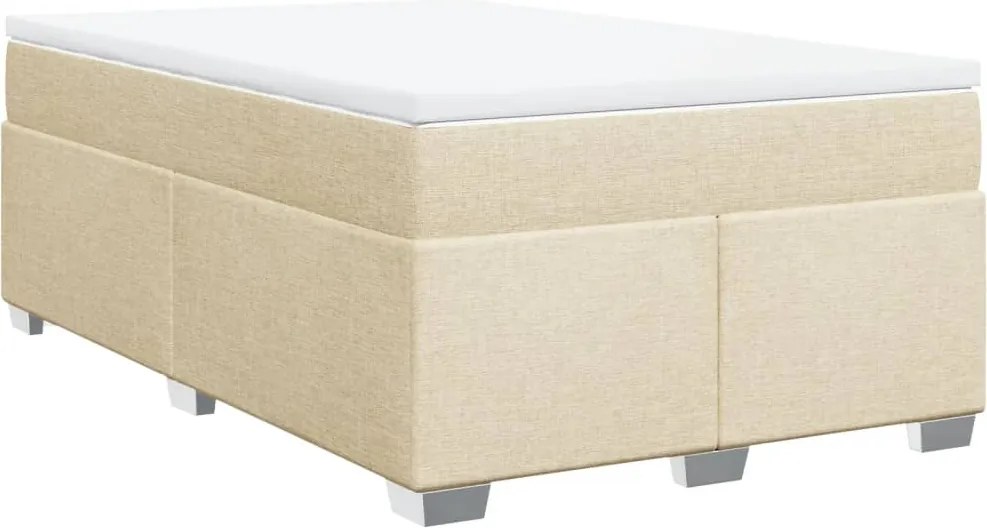 Box spring postel s matrací krémová 120x190 cm textil 3285121