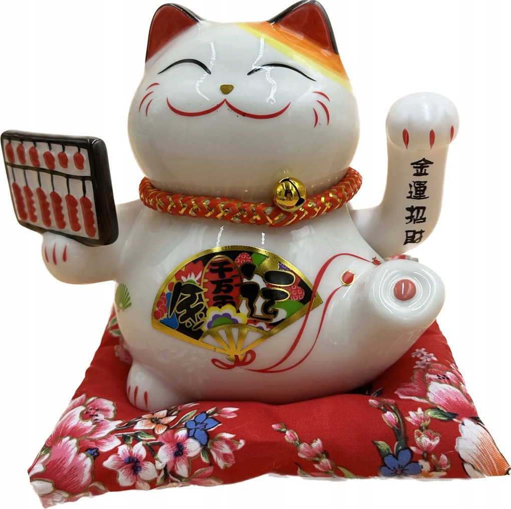Japonská kočka Maneki-Neko štěstí porcelán 16 cm
