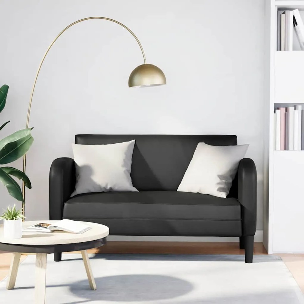 Loveseat Sofa černá 110 cm umělá kůže