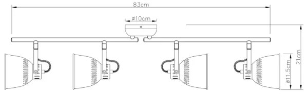 Globo 54651-4 - Bodové svítidlo HERNAN 4xE14/40W/230V