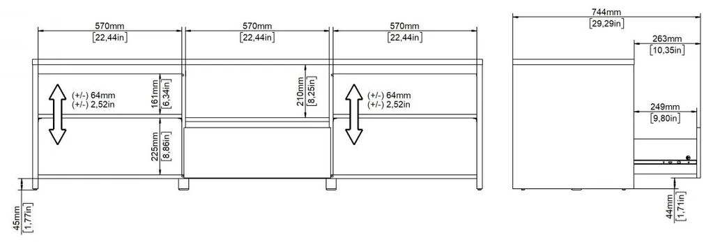 Tvilum TV stolek Nerea 315 jackson hickory/bílý lesk