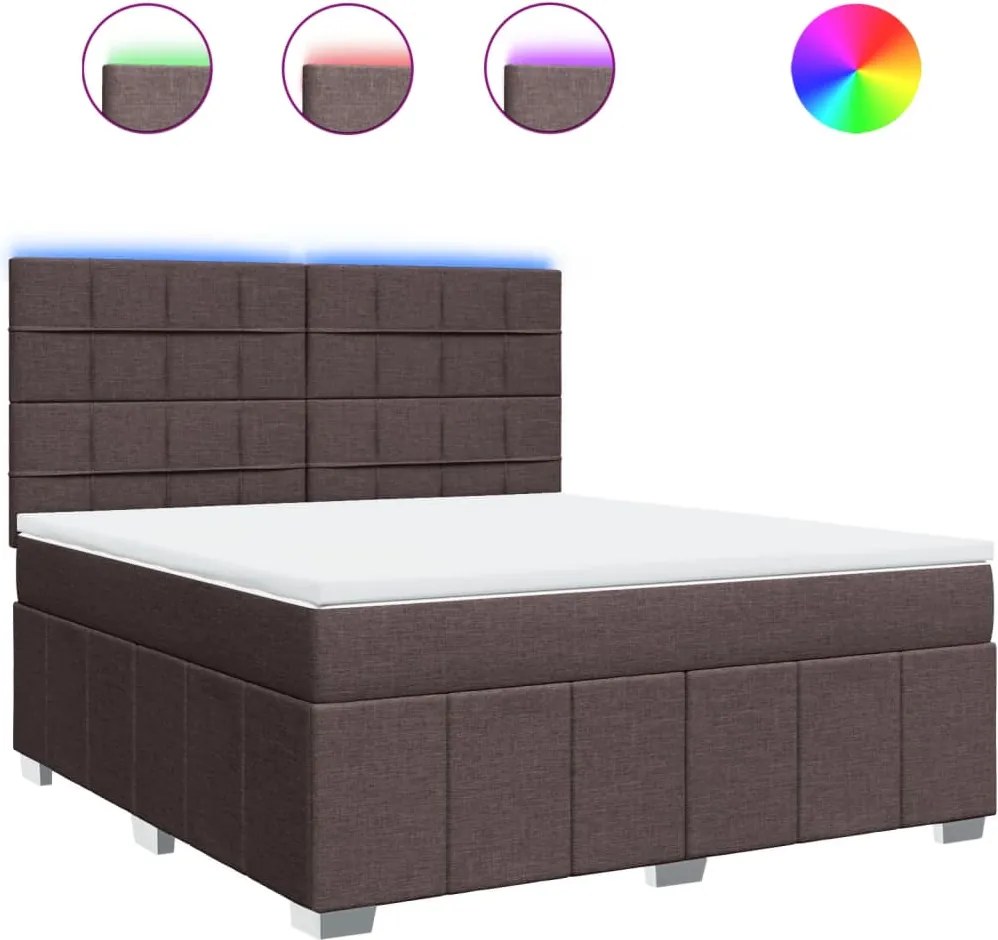 Box spring postel s matrací tmavě hnědá 180x200 cm textil 3294050