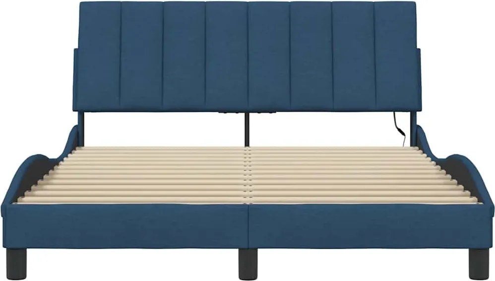 Rám postele bez matrace Hanko modrý 140 x 200 cm textil 3310467