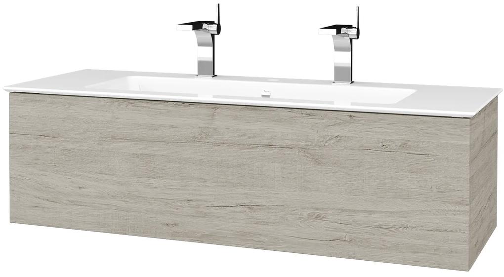 Dřevojas Koupelnová skříň VARIANTE SZZ 120 (umyvadlo Pura) Varianta: N01 Bílá lesk / N07 Stone