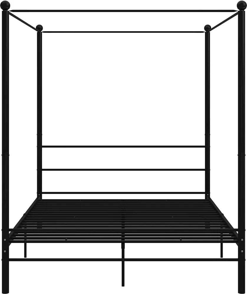 Rám postele s nebesy černý kovový 160 x 200 cm 325063