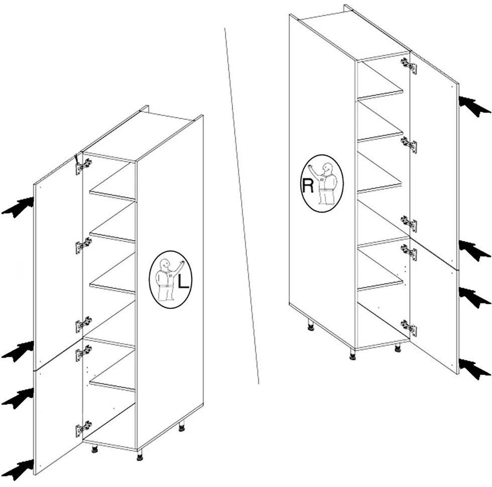 NESSANT se | vysoká skříňka 40 DK-215 2F potravinová | 40 cm | šedá